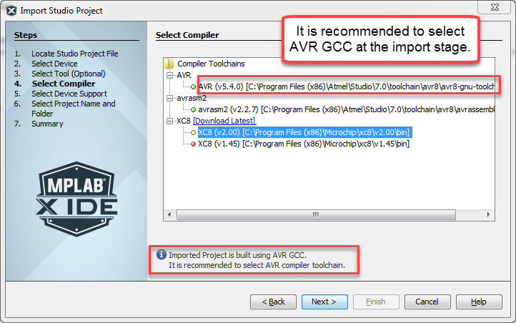 1 Import Studio 7 Project into MPLAB X IDE