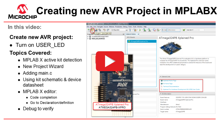 Create an AVR project in MPLAB X