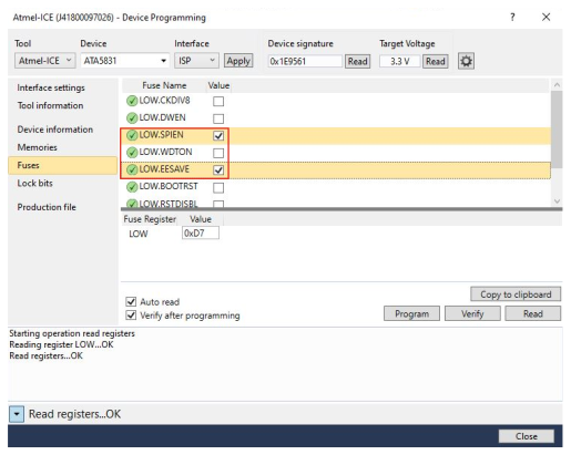 5.3.3 Reprogramming of the Devices