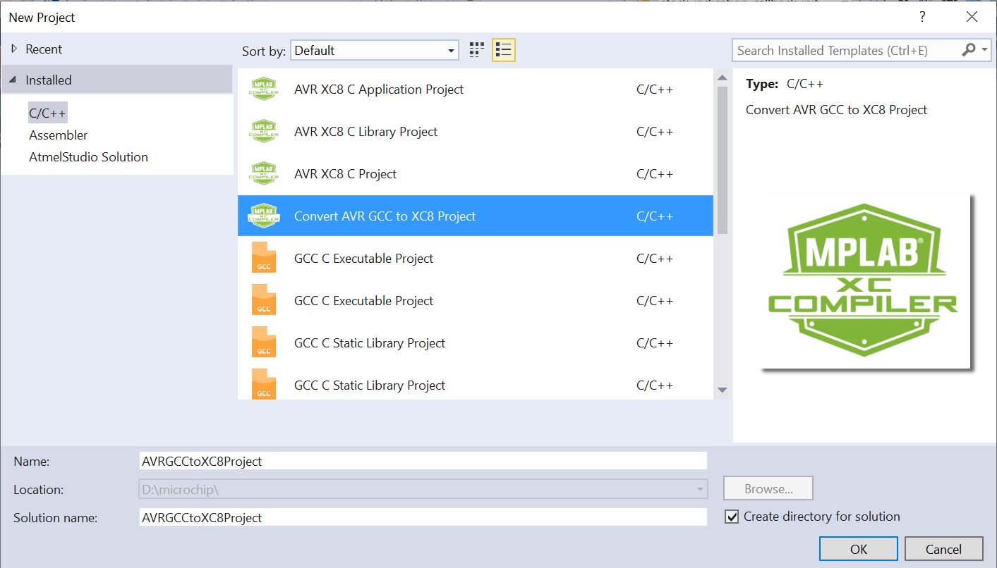 3.7 Convert an AVR GCC Project to an XC8 Project
