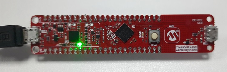 3.9.4.1.8 Example of PORT Polling on PIC32CM LS00 Curiosity Nano+ Touch Evaluation Kit