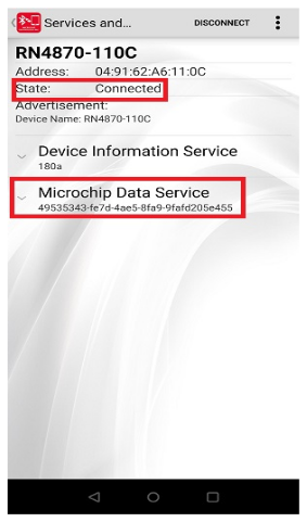 6.1 RN487x Example1: Running Basic Data Exchange Example Application